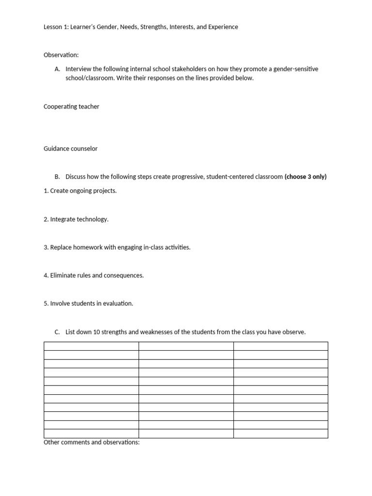 CHAPTER 3 - LESSON 1-4 - FS1 | PDF
