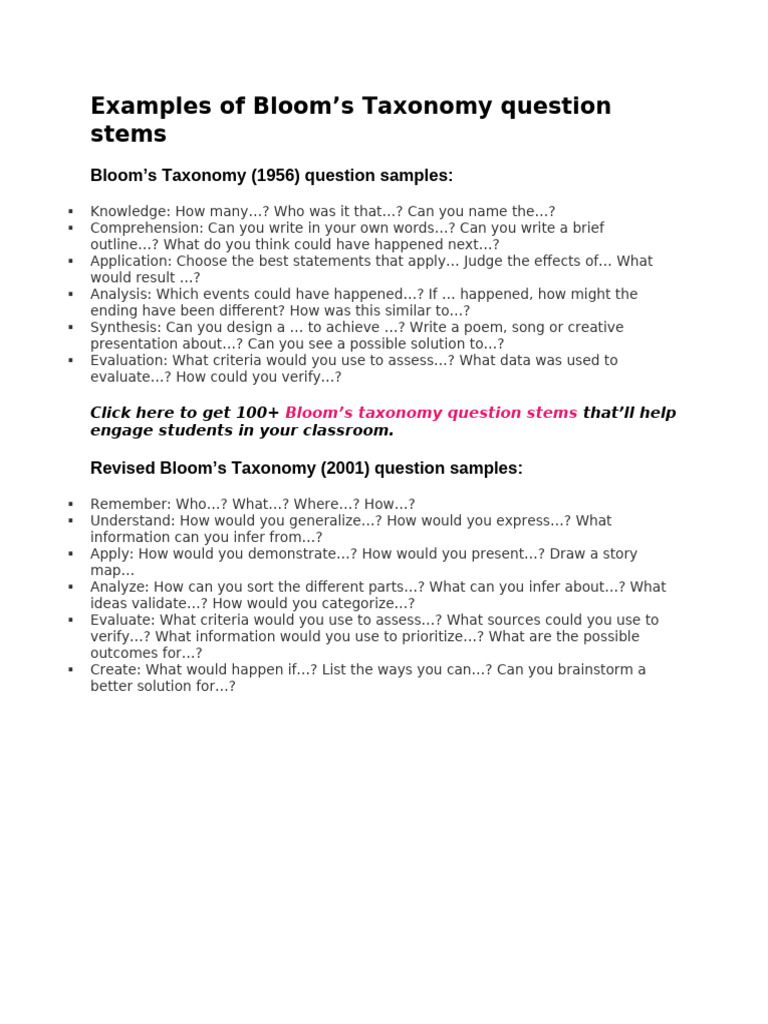 Examples of Bloom | PDF