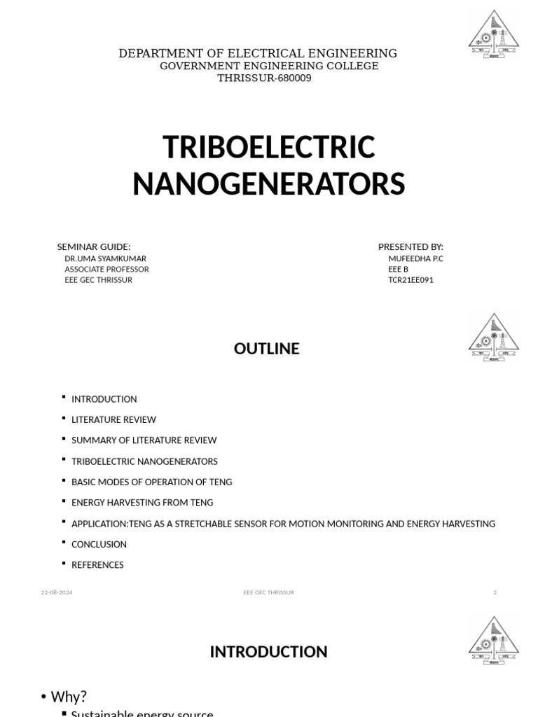 Triboelectric - Nanogenerators Final | PDF