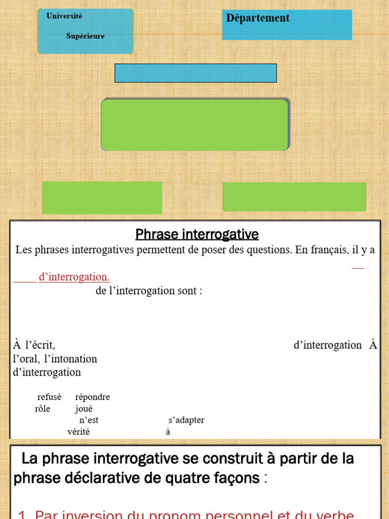 Phrase intérrogative | PDF