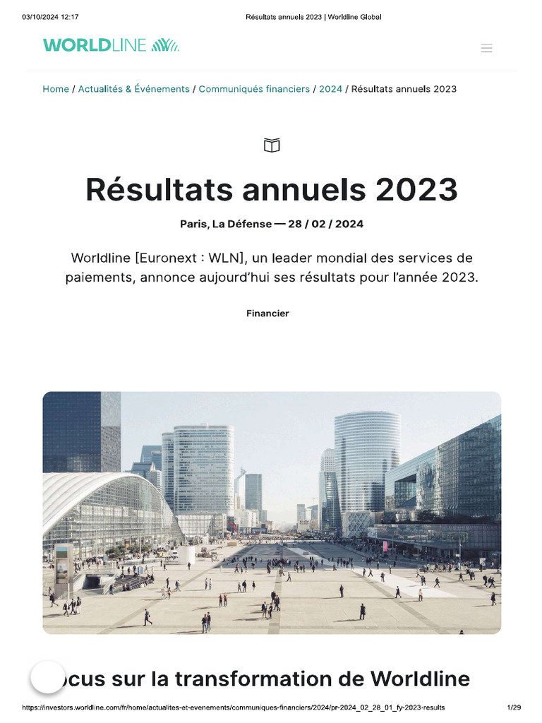 Worldline - Résultats Annuels | PDF