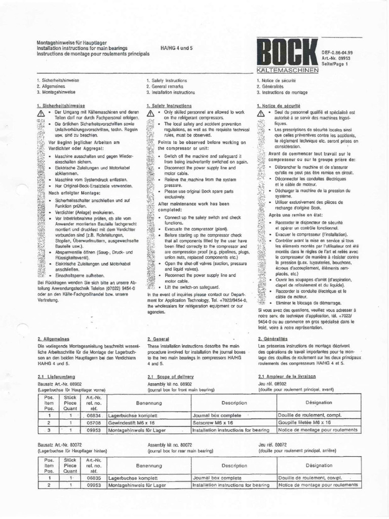 Instructions bock | PDF