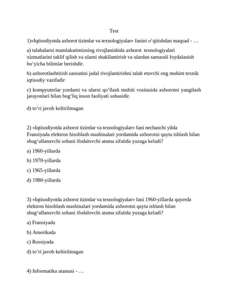 E (Test) | PDF