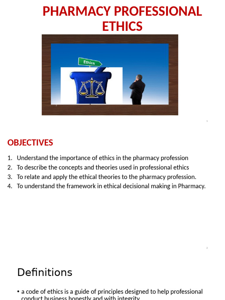 Professional Ethics | PDF | Pharmacy | Autonomy