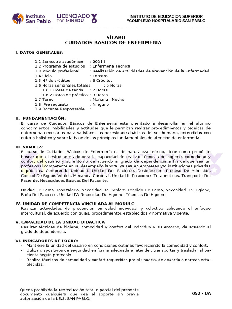 Cuidados Basicos de Enfermeria-1 | PDF