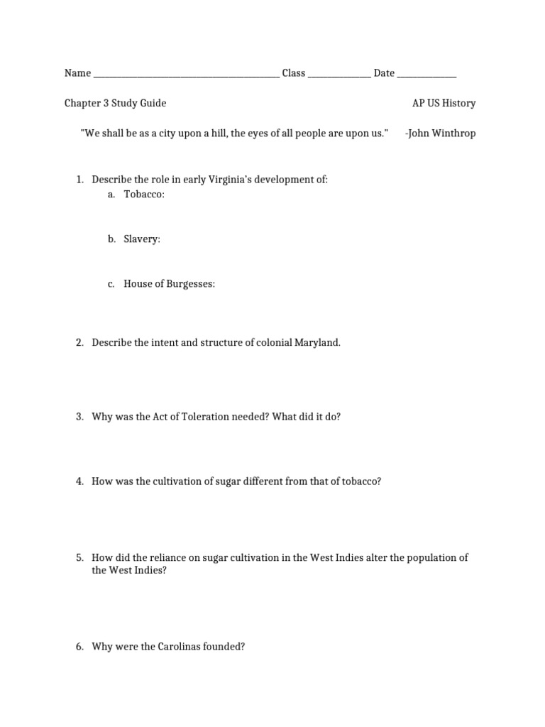 3 - Chapter 3 Study Guide | PDF