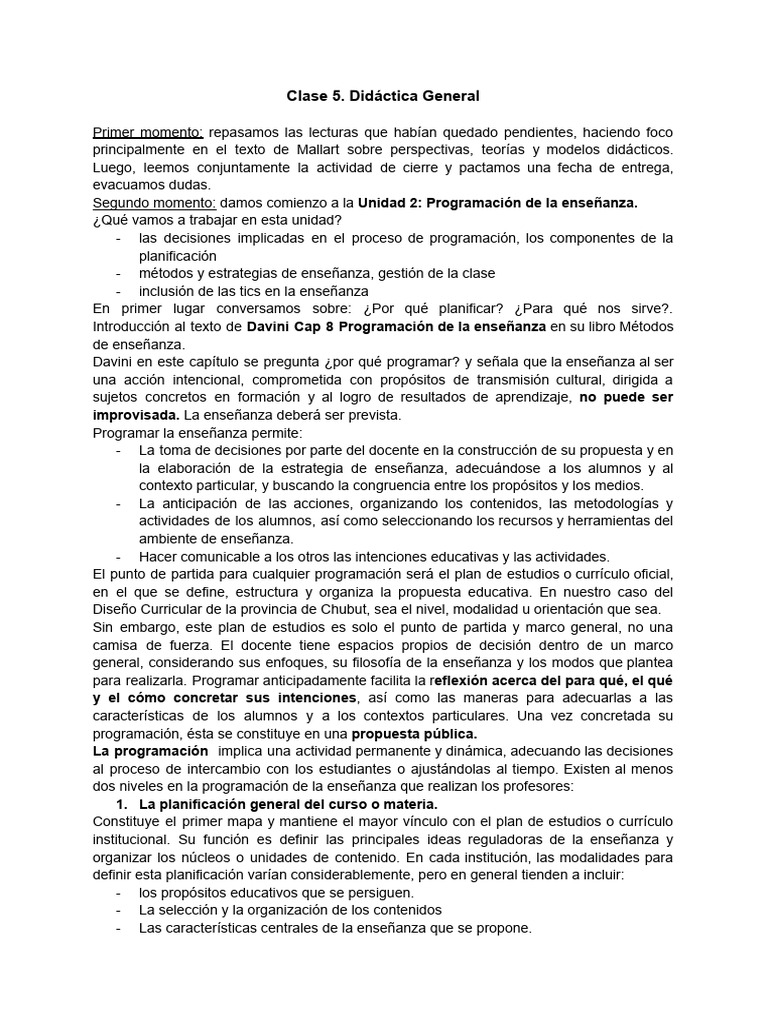 Clase 5. Didactica General | PDF