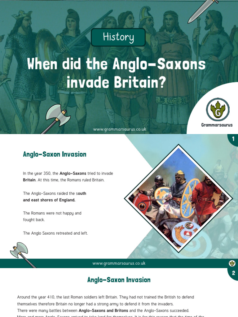 Lesson 1 Anglo Saxons Invade Britain | PDF | Anglo Saxons | Social Science