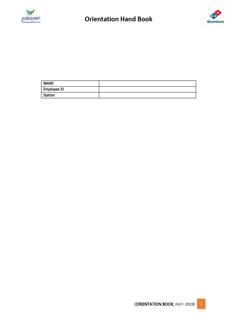 Orientation 1 | PDF | Foodborne Illness | Career & Growth