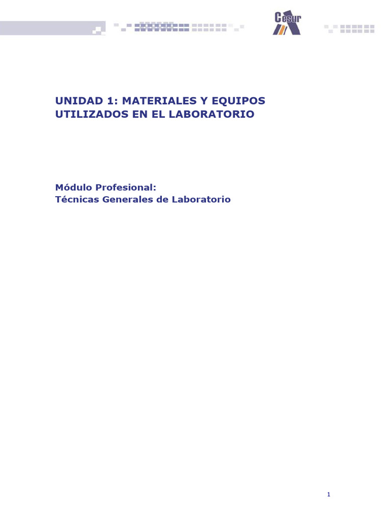 UD1 - Materiales y Equipos Utilizados en El Laboratorio | PDF ...