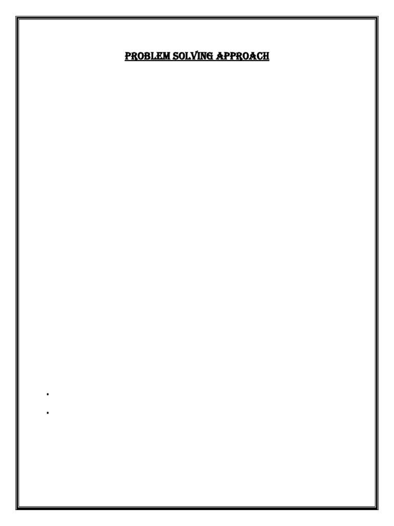 16.problem Solving Approrch | PDF