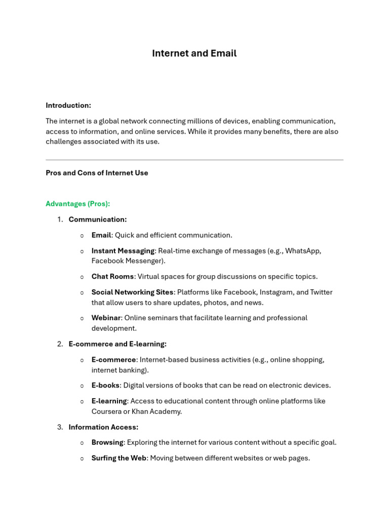 Internet and Email | PDF