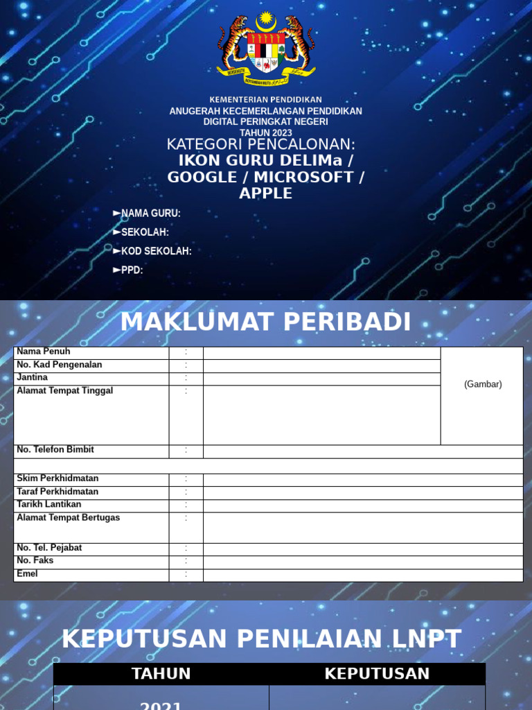 CONTOH FORMAT PEMBENTANGAN IKON GURU DELIMa GOOGLE MICROSOFT APPLE | PDF