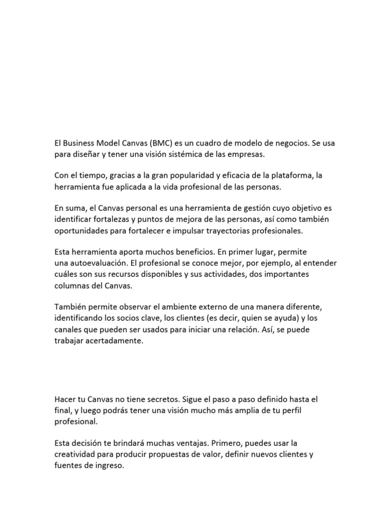 Canvas Personal | PDF