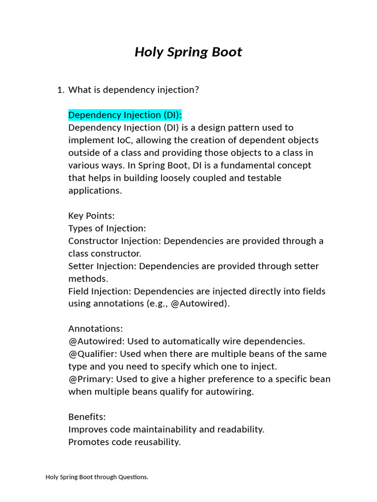Holy Spring Boot | PDF