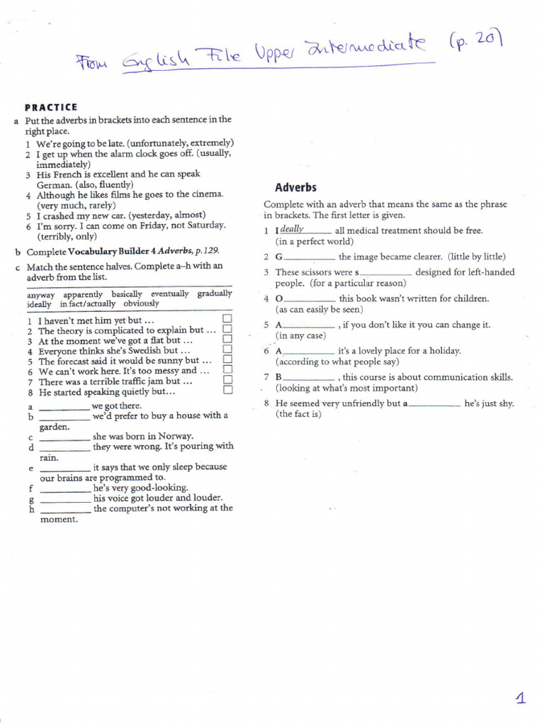 Adverbs - Practice | PDF
