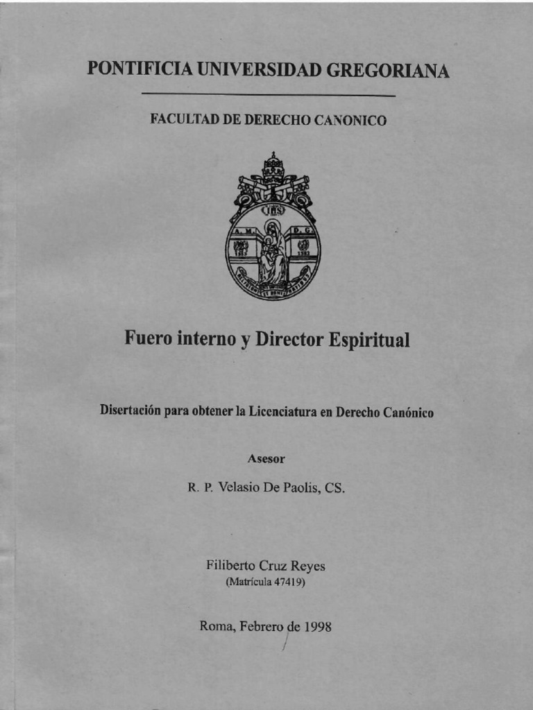 Fuero Interno y Director Espiritual - Derecho Canónico | PDF