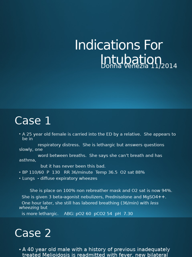 Indications For Intubation 1 | PDF