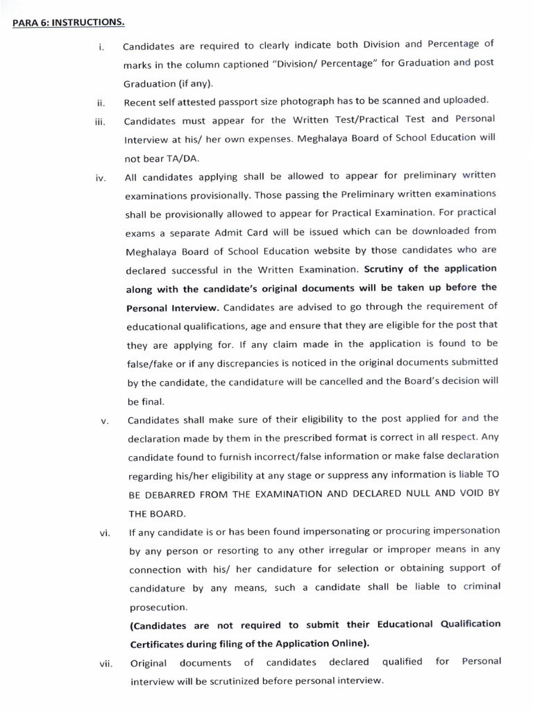 Important Instructions | PDF