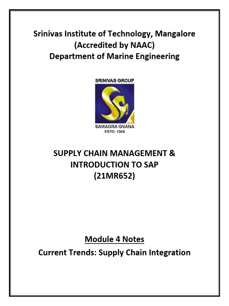 SCM (21MR652) Module 4 Notes | PDF