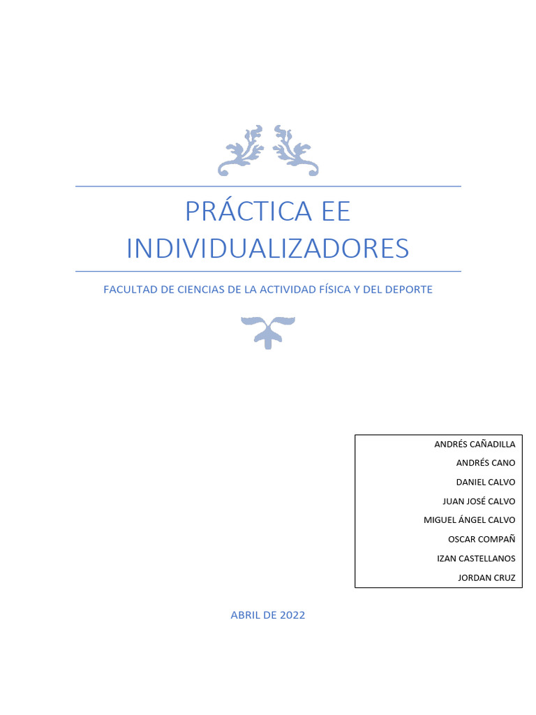 Prácticas Ee Individualizadores | PDF