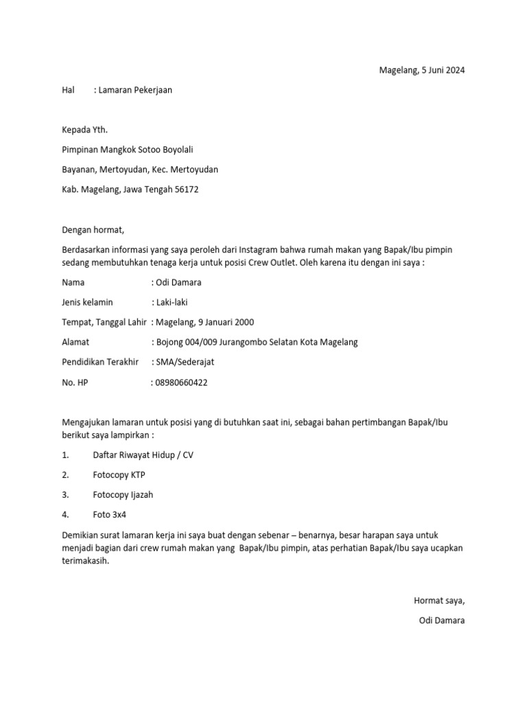 Berkas Odi Damara | PDF