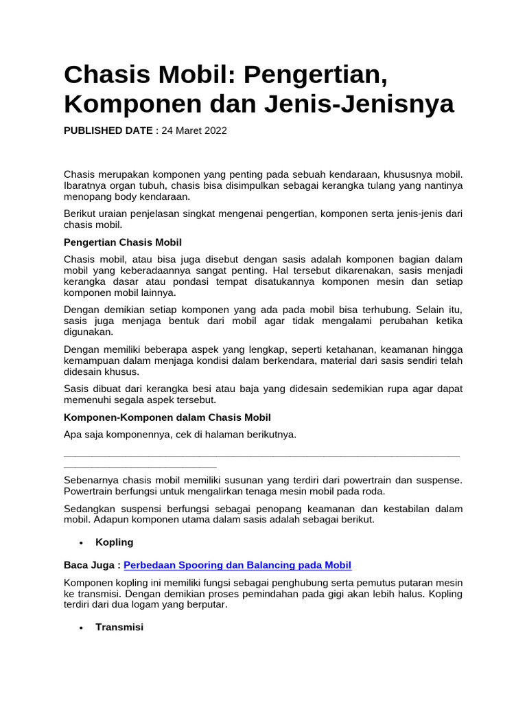 Chasis Mobil | PDF