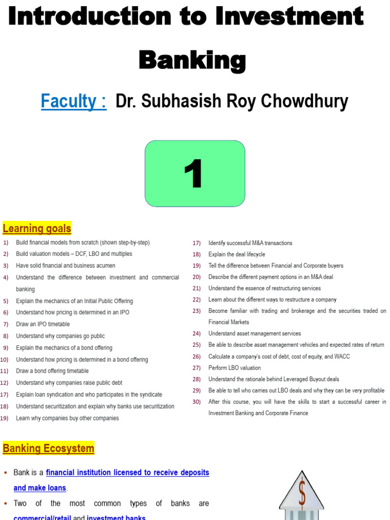 Introduction To Investment Banking | PDF