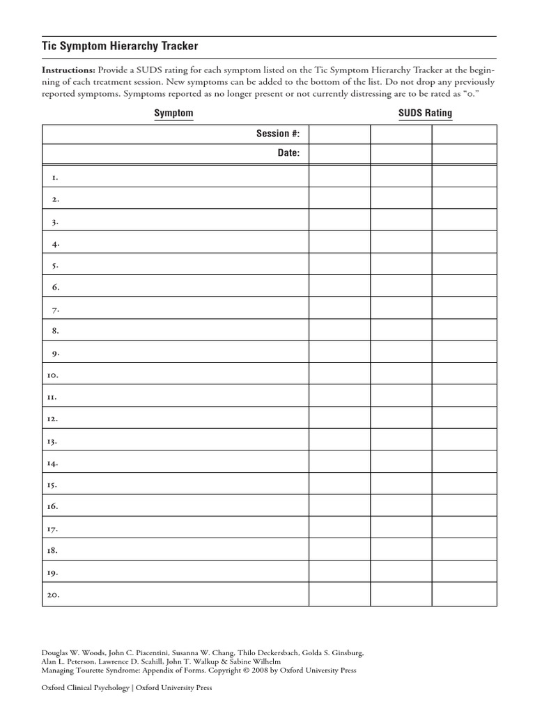 Tic Symptom Log | PDF