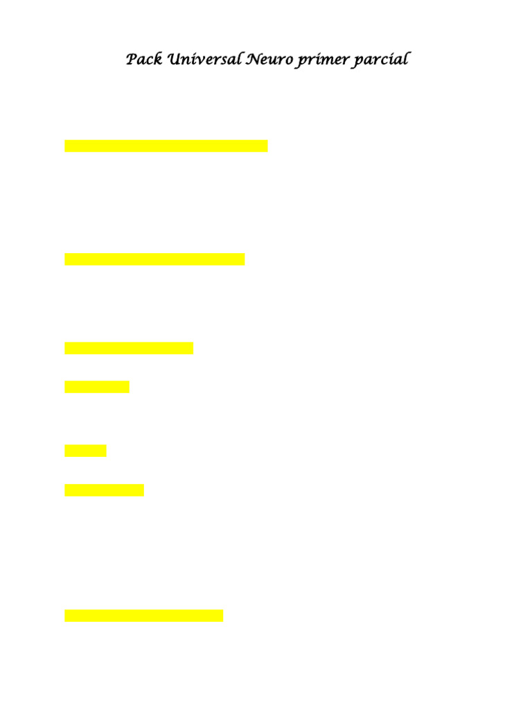 Pack Universal Neuro Primer Parcial | PDF