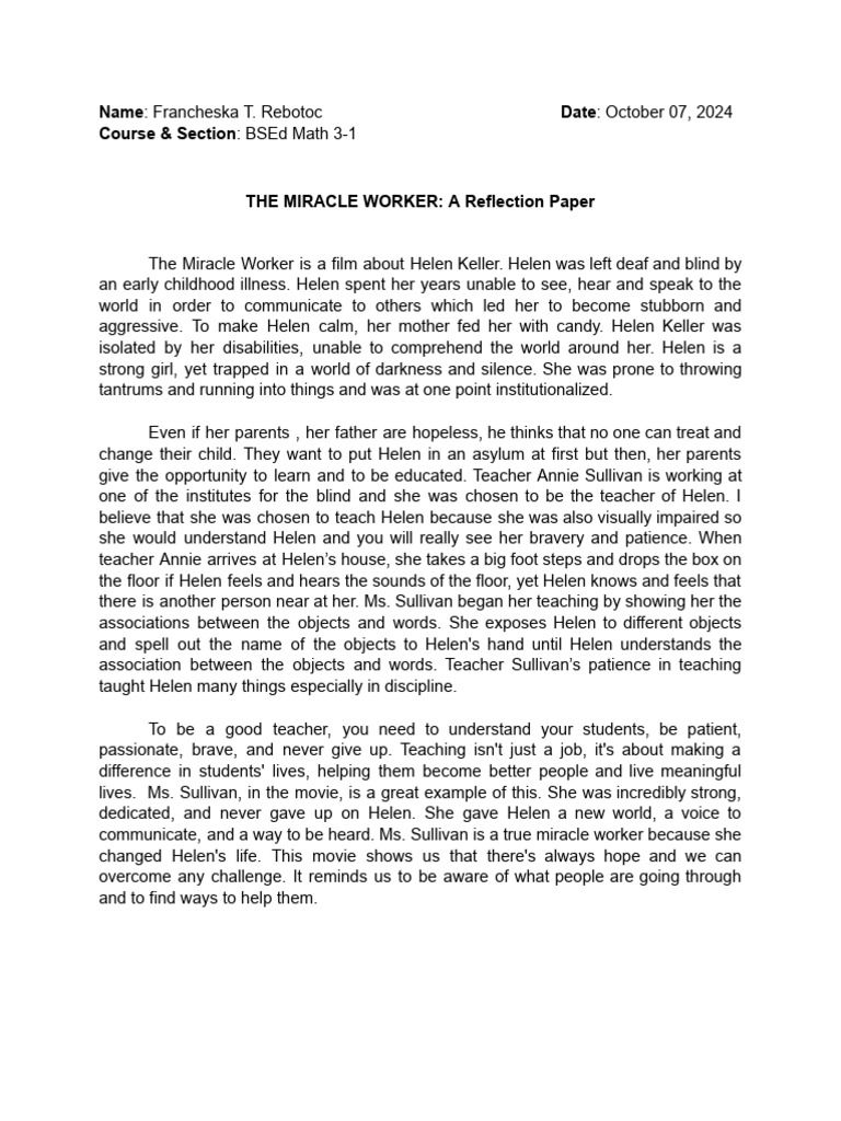 Reflection Paper- EDUC 8 | PDF