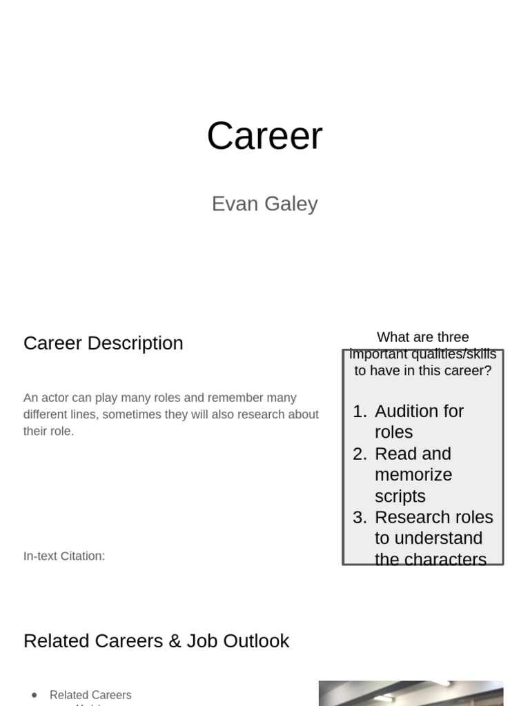 Evan Galey - Career Research Informational Project | PDF