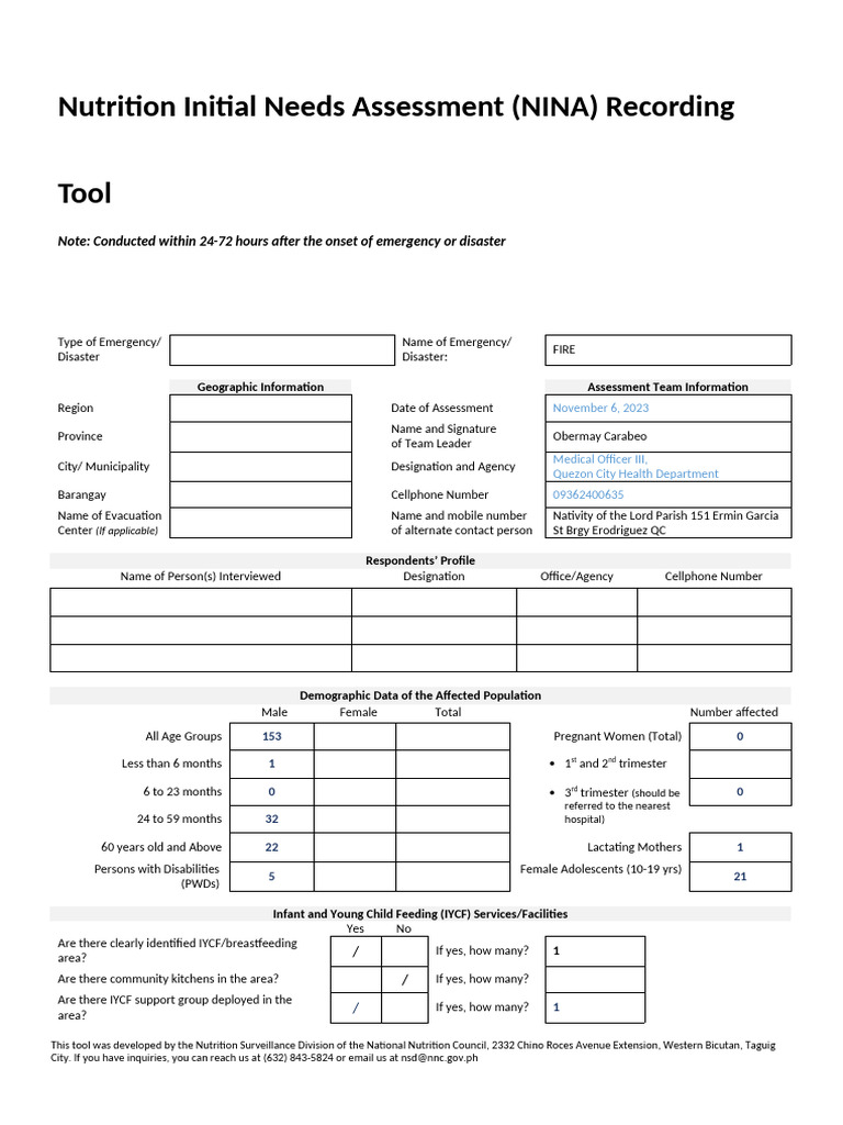 NINA-Tool-BLANK-FORM | PDF