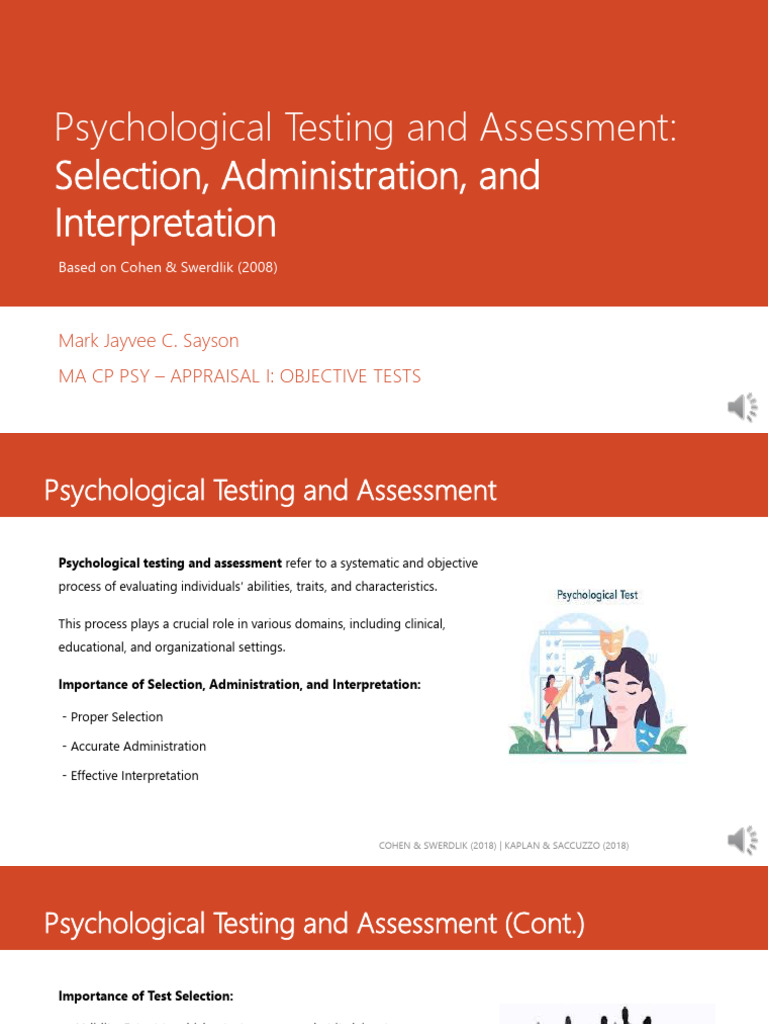 Test Selection, Administration, and Interpretation | PDF