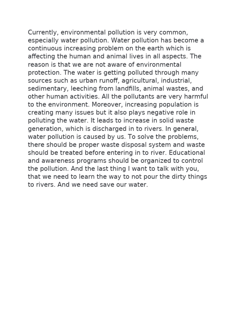 Water Pollution Has Become A Continuous Increasing Problem On The Earth ...