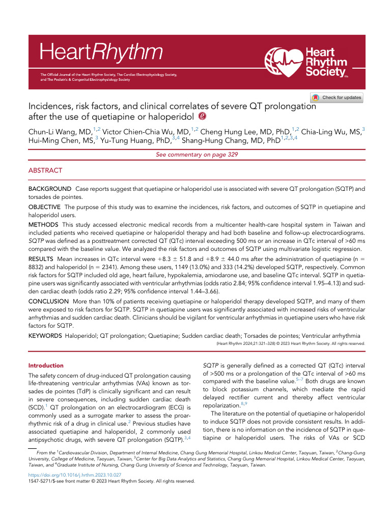 Wang., 2024. Faktor risiko prolong QT | PDF