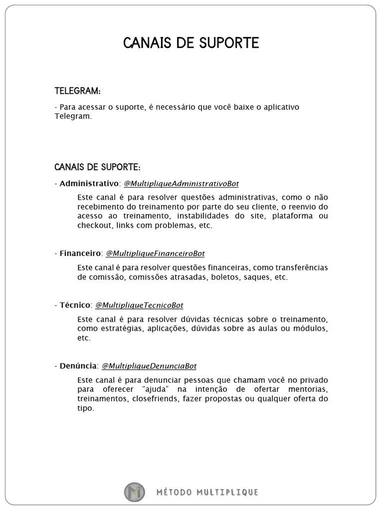 m2 A2 Canais de Suporte | PDF