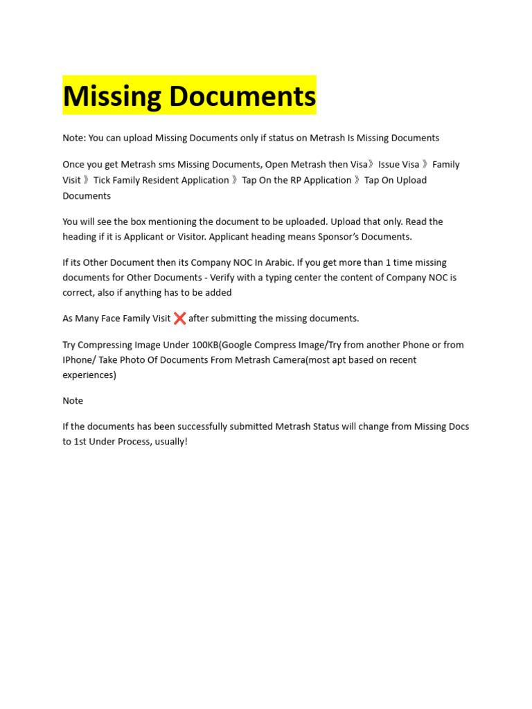 Missing Documents | PDF