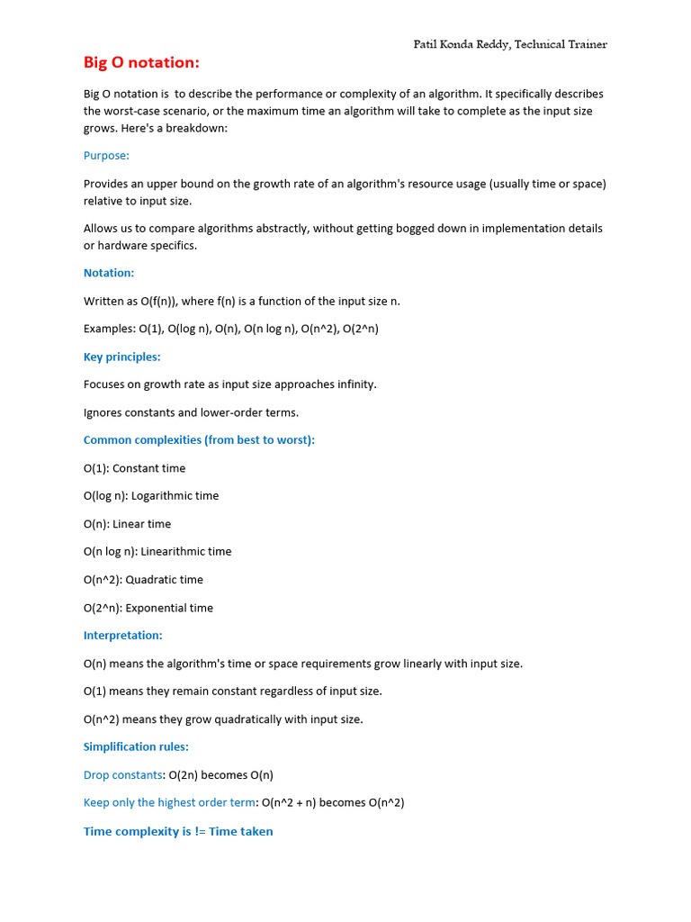 Big O Notation | PDF | Time Complexity | Computing