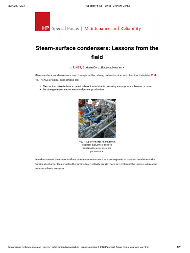 Steam-Surface Condensers-Lessons From The Field | PDF