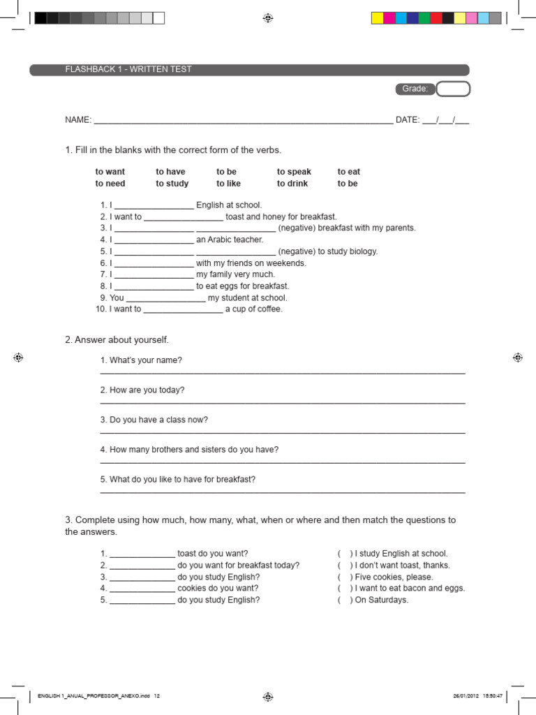 Flashback 1 - Written Test | PDF