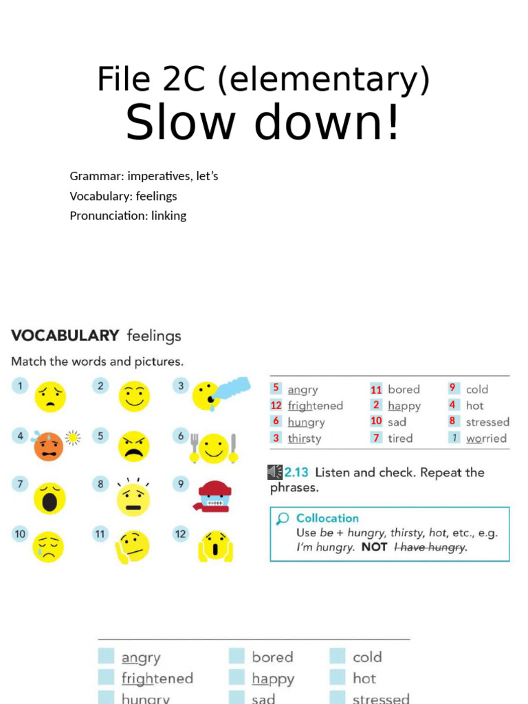 English File Presentation File 2C Elementary Level | PDF
