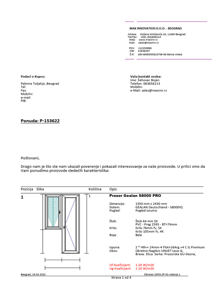 P-153622 Palmira Toljatija Gealan S8000 Pro | PDF