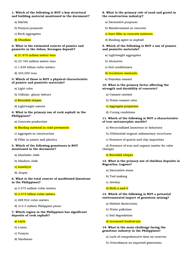 Geology Questions and Answers | PDF