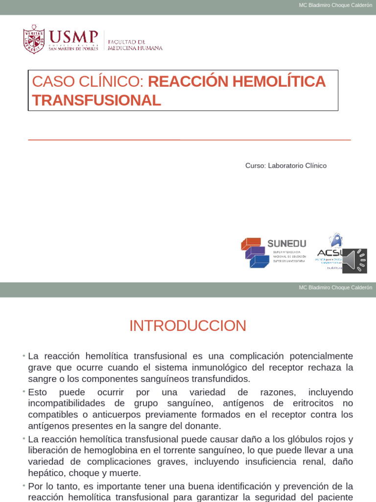 Semana 5 Cc1 Reaccion Hemolitica | PDF
