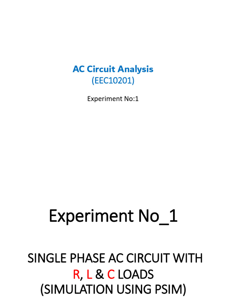 Exp - 1 AC Circuit With R, L - C | PDF | Root Mean Square | Alternating ...