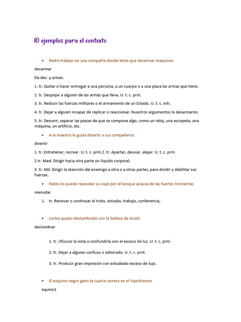 10 Ejemplos Para El Contexto | PDF