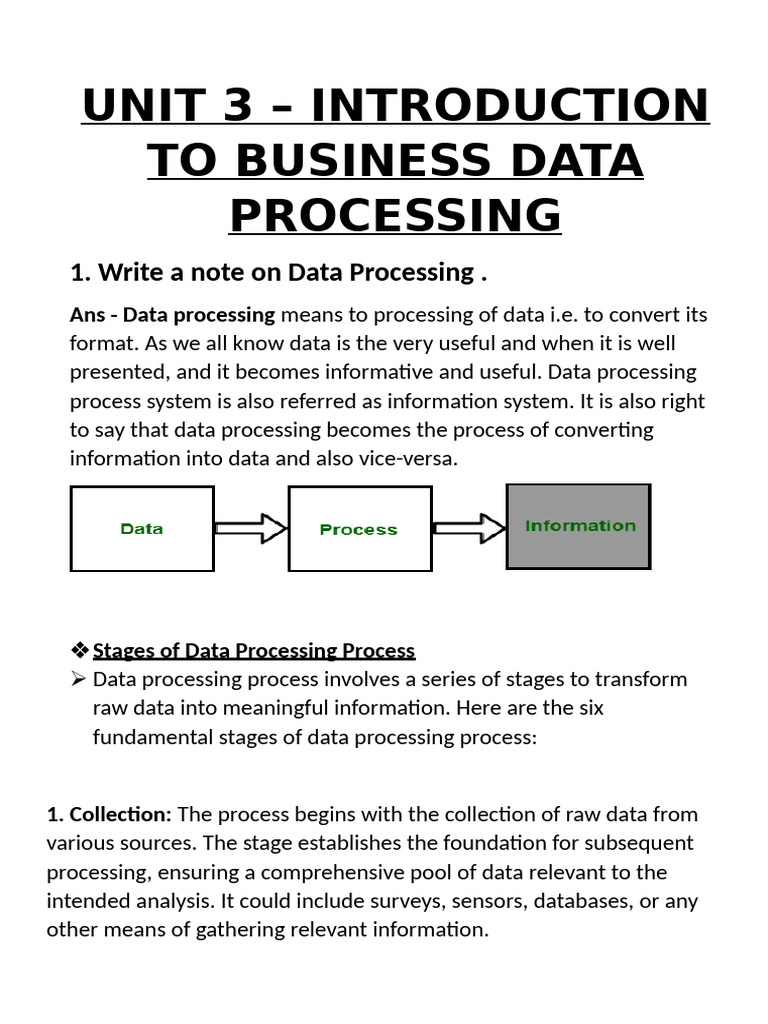 Stages and Methods of Data Processing | PDF | Spreadsheet | Microsoft Excel