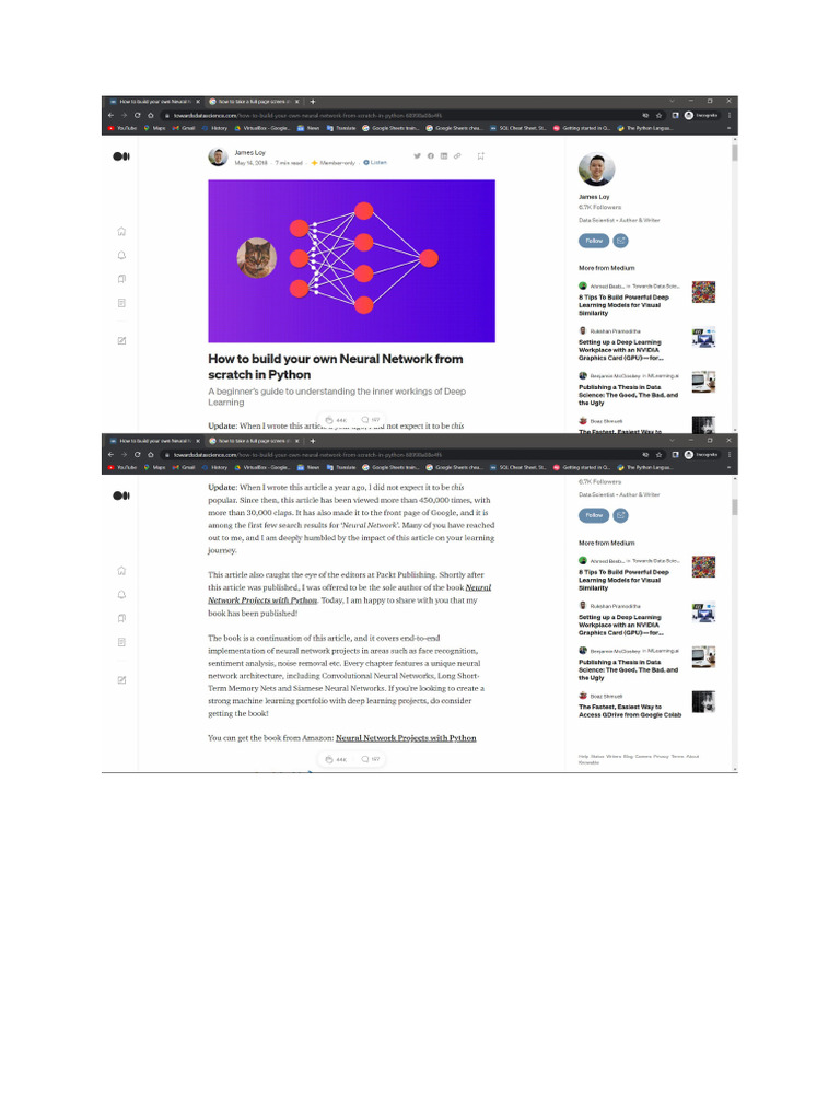 how to build neural network from scartch screenshots | PDF how to build neural network from scartch screenshots | PDF