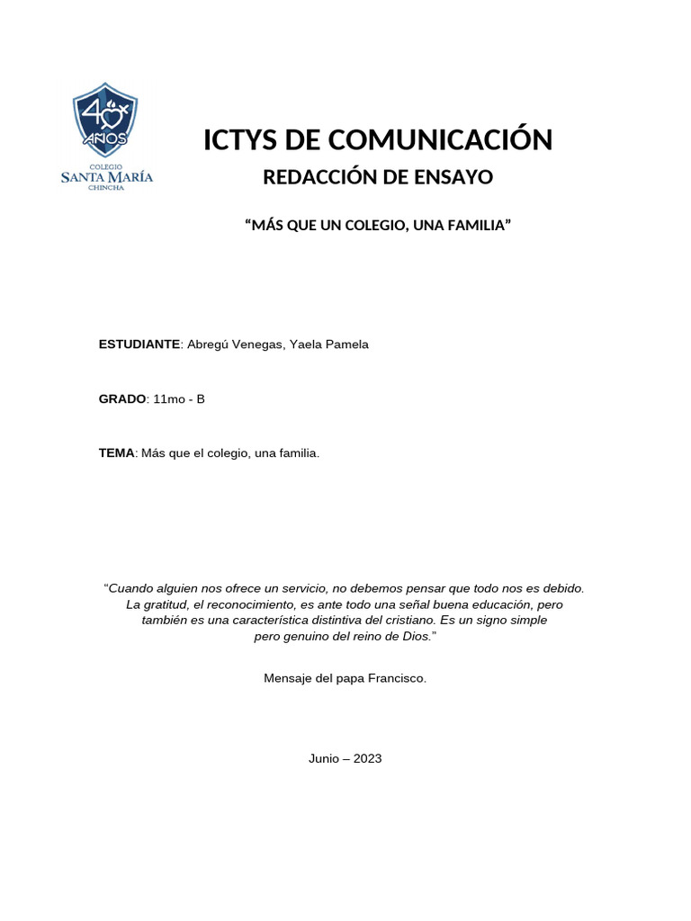 ICTYS DE COMUNICACIÓN - Caratula - Redacción - 11mo | PDF